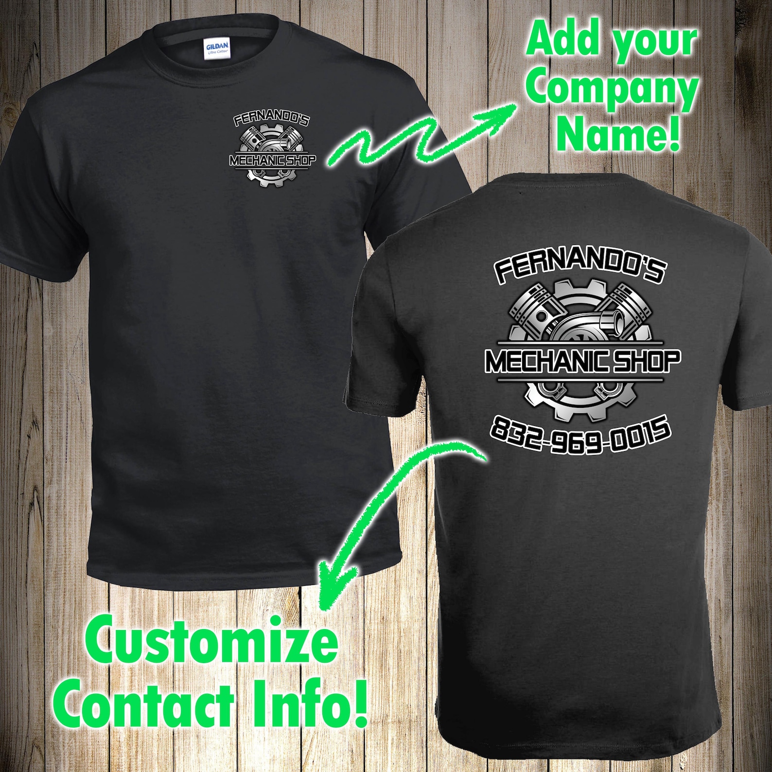 Customized Mechanic Shirt, Customized Mechanic Company Logo Shirt ...