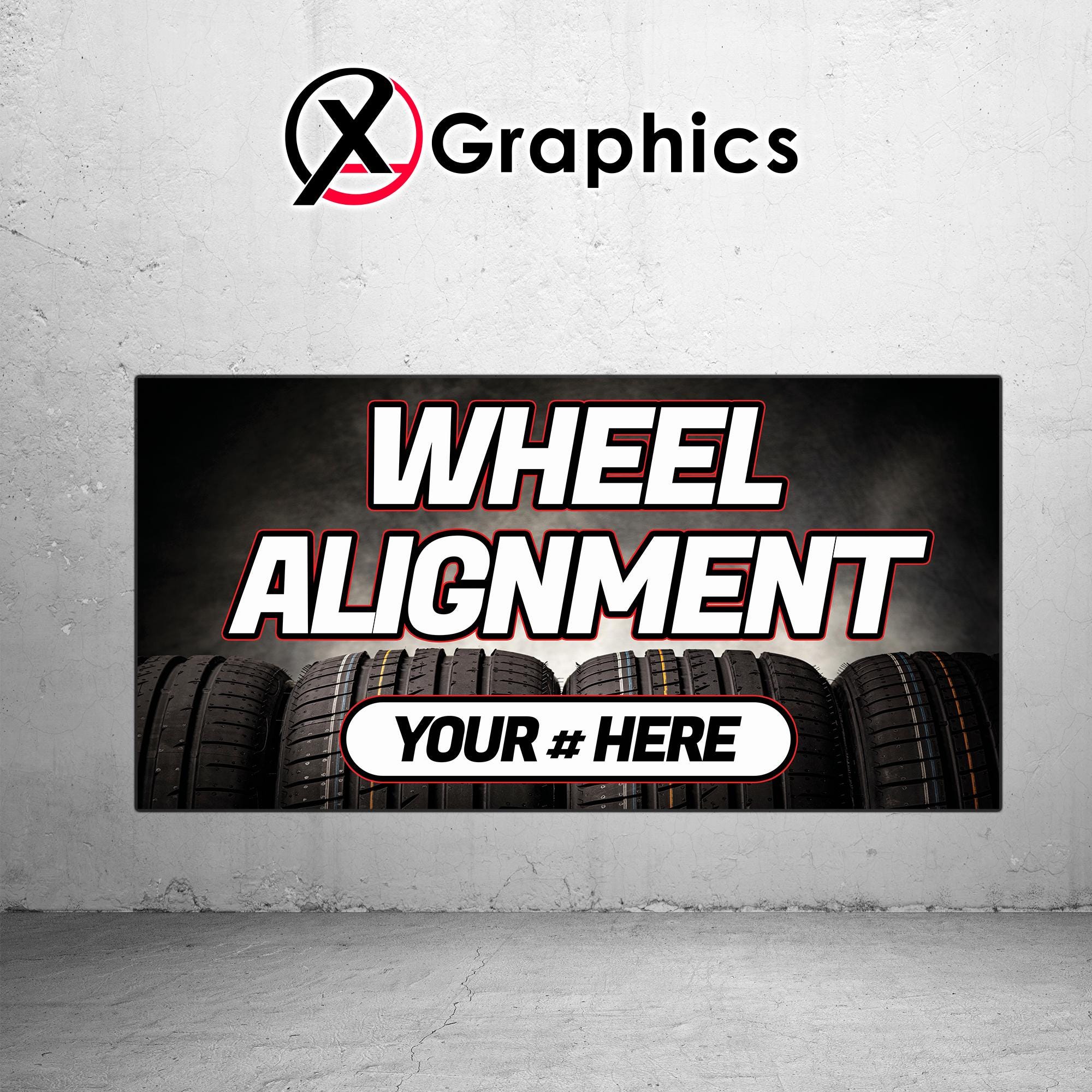 Wheel Alignment 13 Oz Heavy Duty Vinyl Banner Sign With Metal Grommets ...