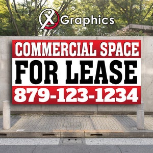 For Lease Sign for Lease Banner 13 Oz Heavy Duty Sign With Metal ...