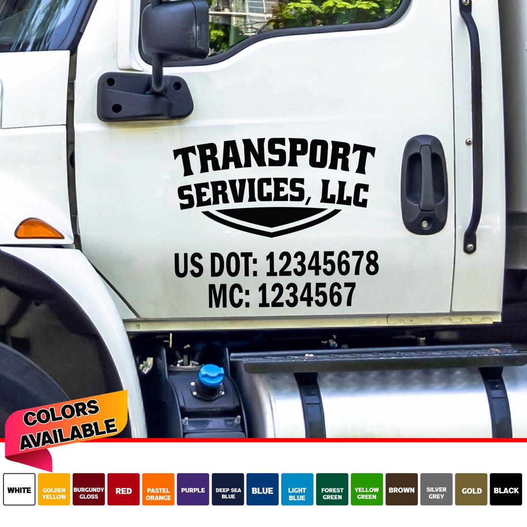Truck Lettering Fully Customizable Trucking Decal Your Company Name or ...