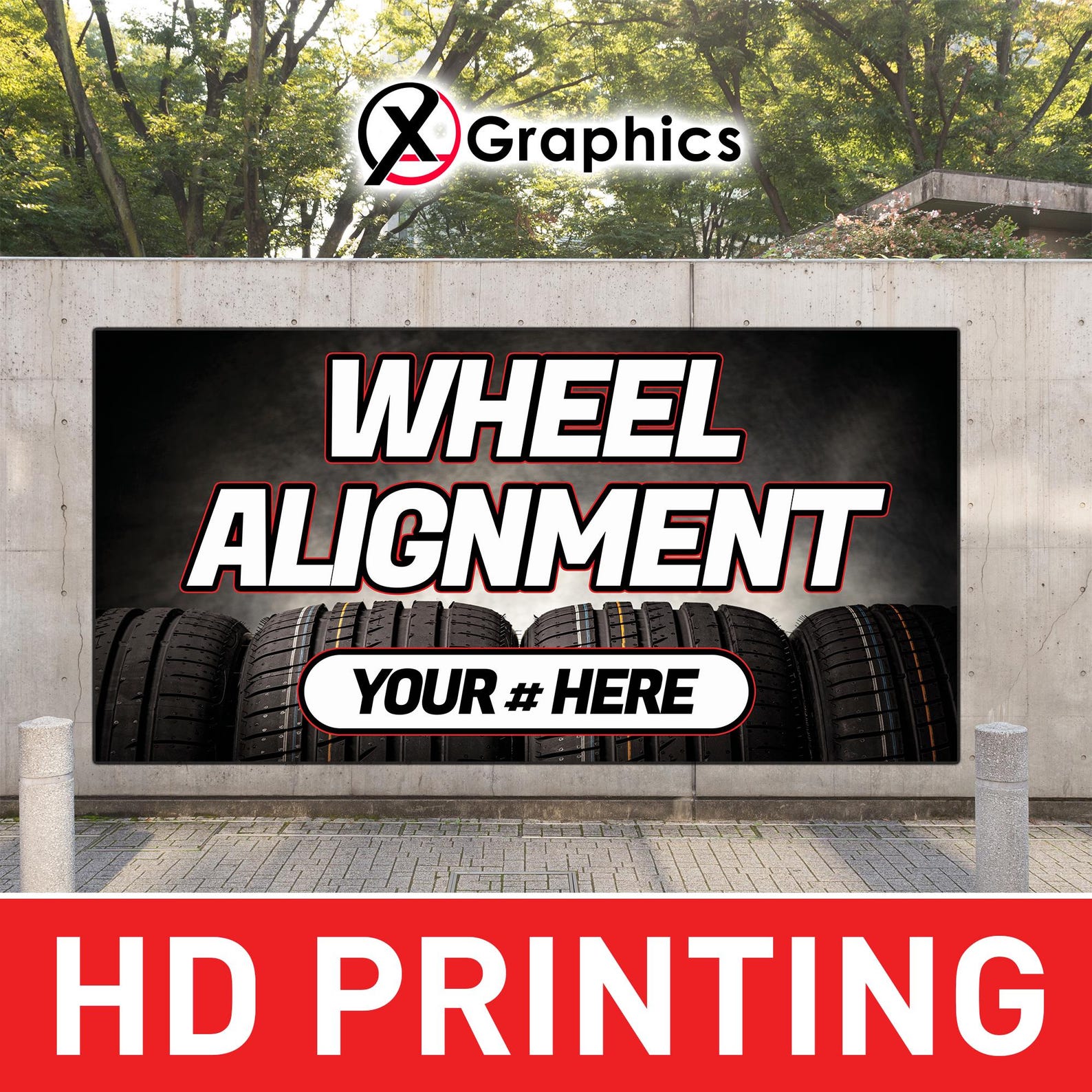 Wheel Alignment 13 Oz Heavy Duty Vinyl Banner Sign With Metal Grommets ...