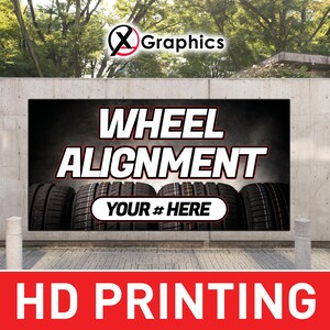 Wheel Alignment 13 Oz Heavy Duty Vinyl Banner Sign With Metal Grommets ...