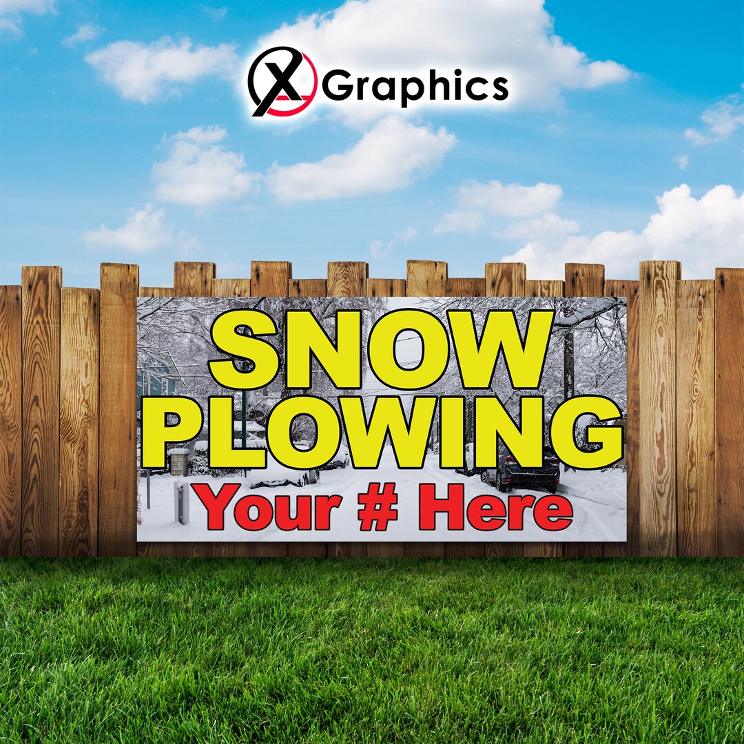 Snow Plowing 13 Oz Heavy Duty Vinyl Banner Sign With Metal Grommets ...