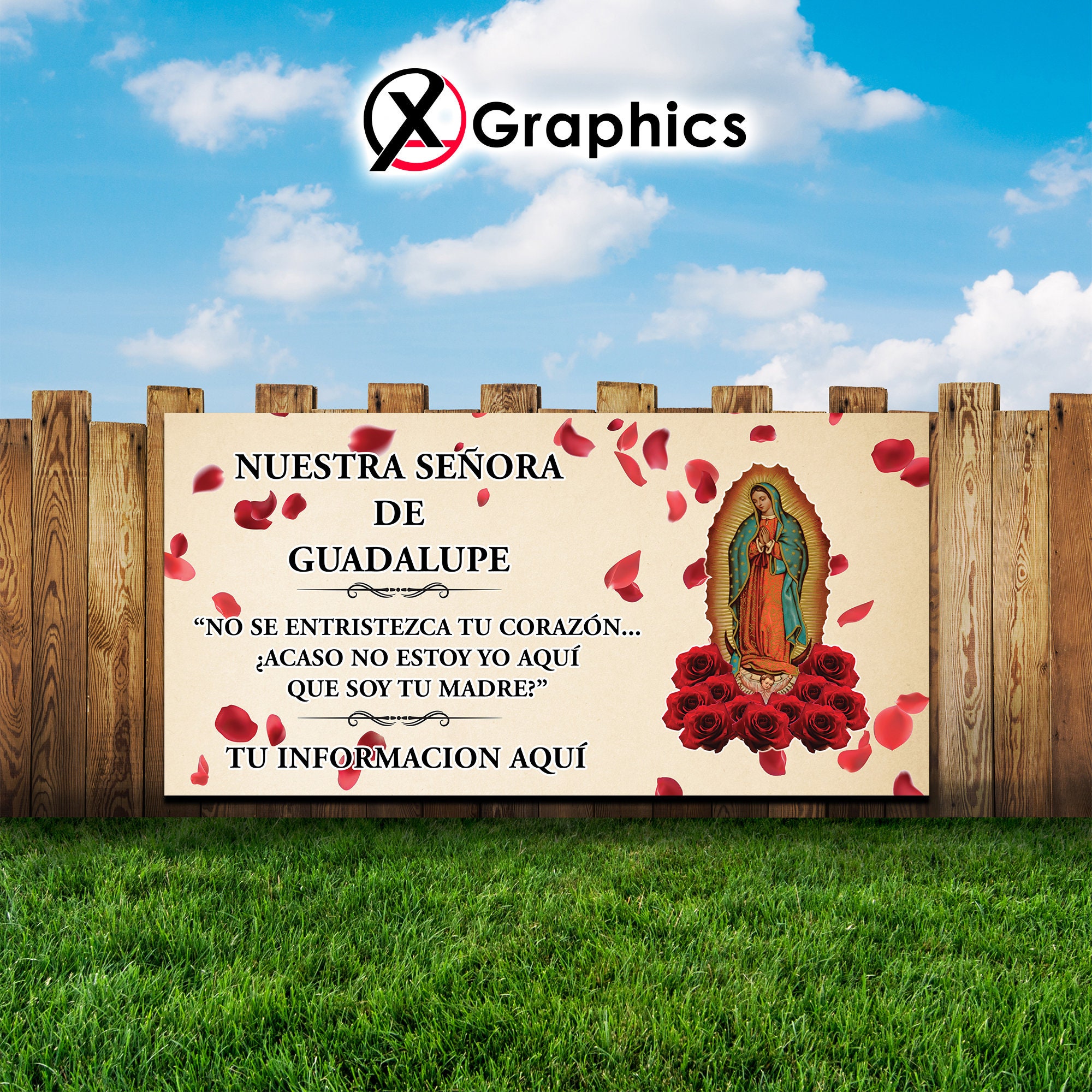 Virgen De Guadalupe 13 Oz Heavy Duty Vinyl Banner Sign With Metal ...