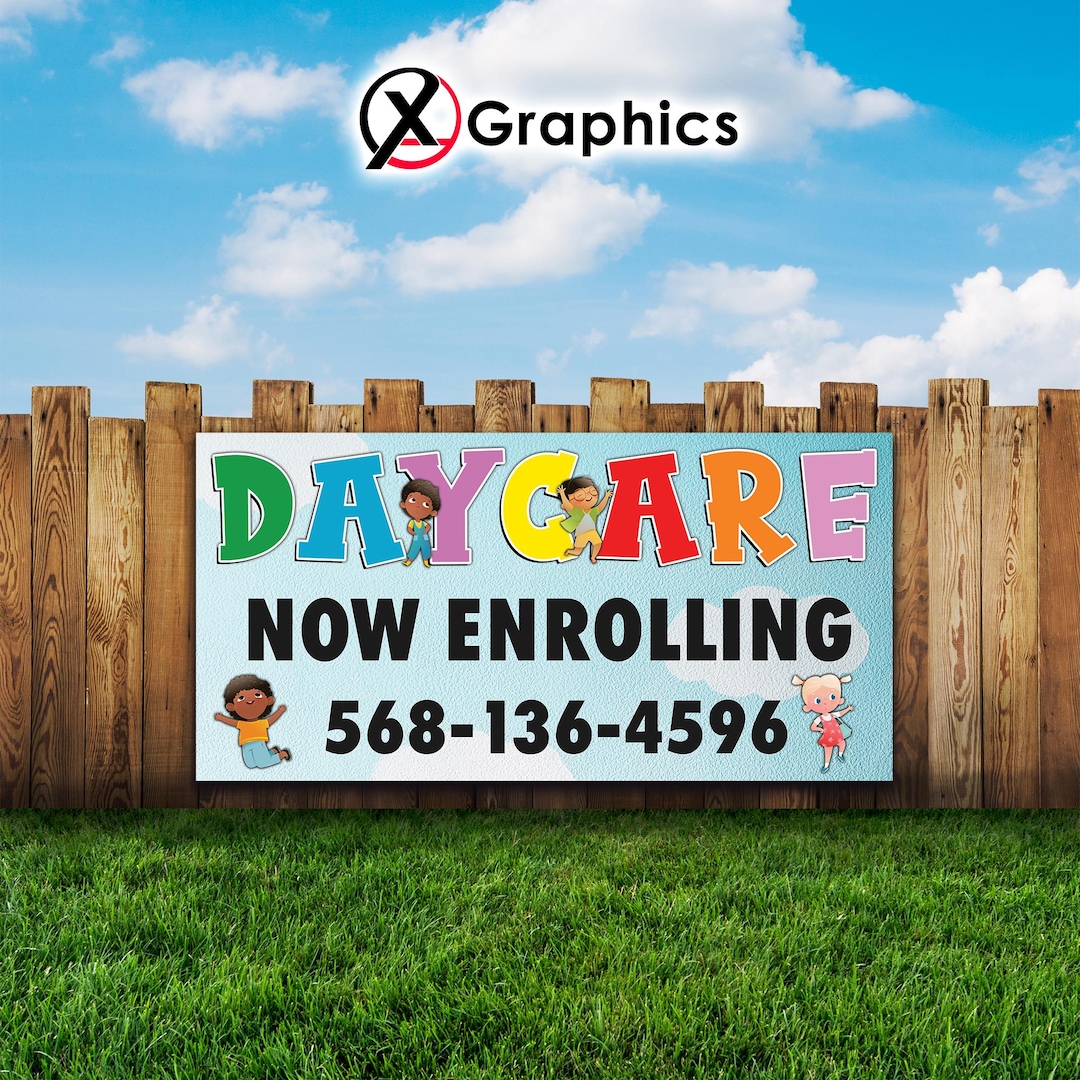Daycare 13 Oz Heavy Duty Vinyl Banner Sign With Metal Grommets ...