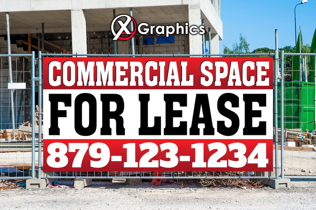 For Lease Sign for Lease Banner 13 Oz Heavy Duty Sign With Metal ...