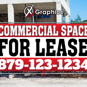 For Lease Sign for Lease Banner 13 Oz Heavy Duty Sign With Metal ...