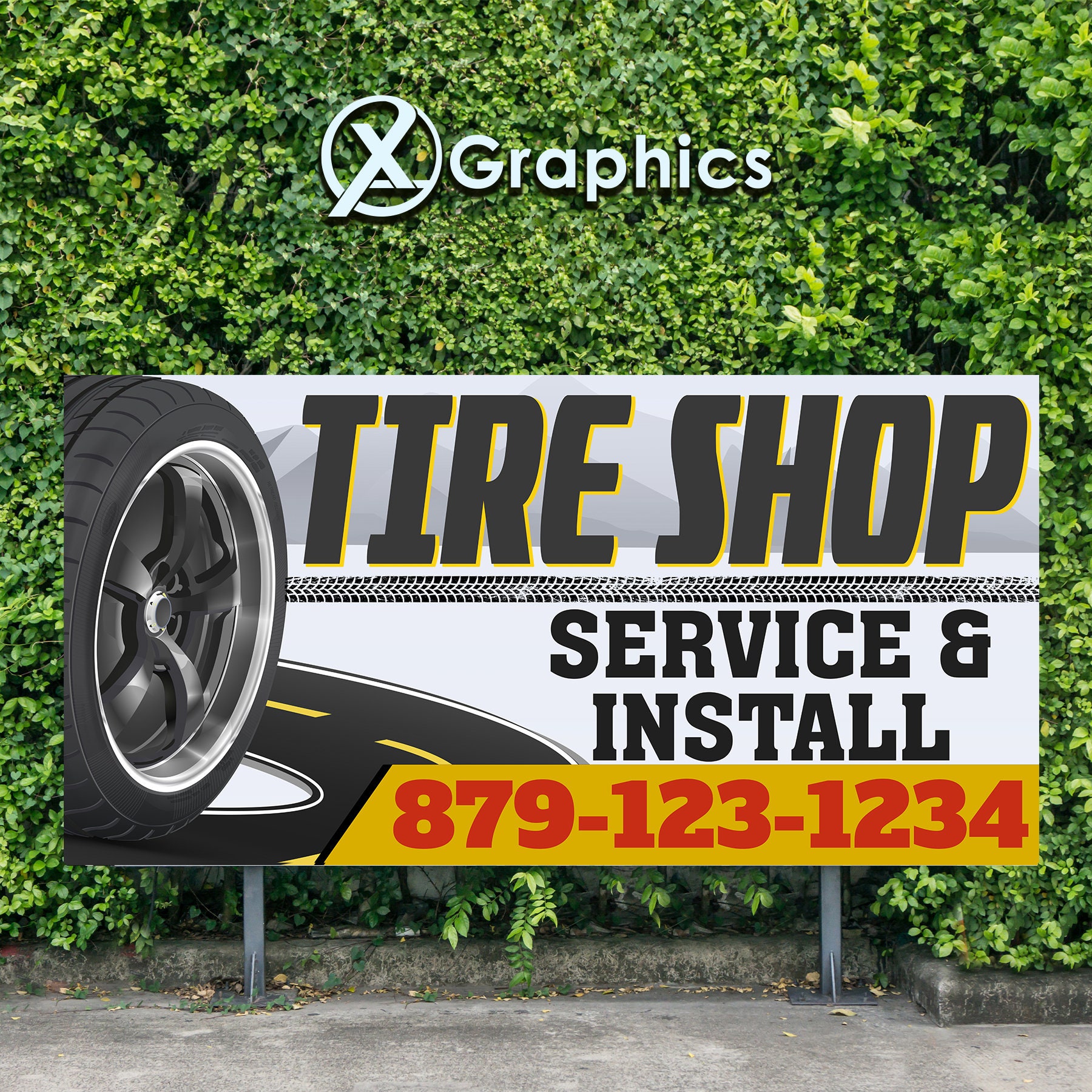 Tire Sale Tire Shop 13 Oz Heavy Duty Vinyl Banner Sign Metal Grommets ...