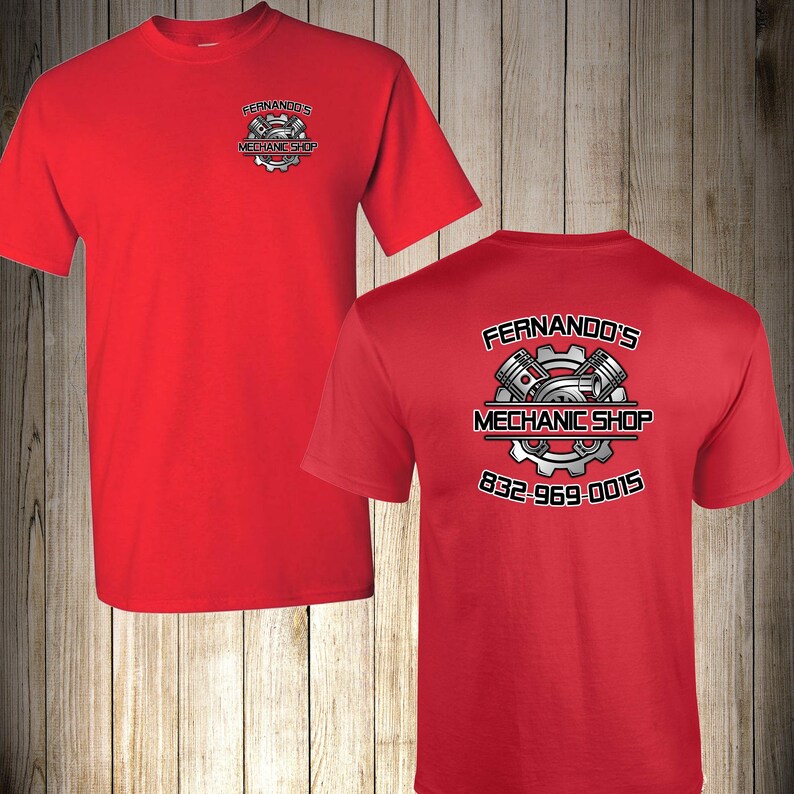 Customized Mechanic Shirt, Customized Mechanic Company Logo Shirt ...