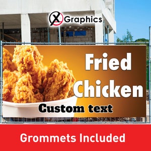 Fried Chicken 13 Oz Heavy Duty Vinyl Banner Sign With Metal Grommets ...