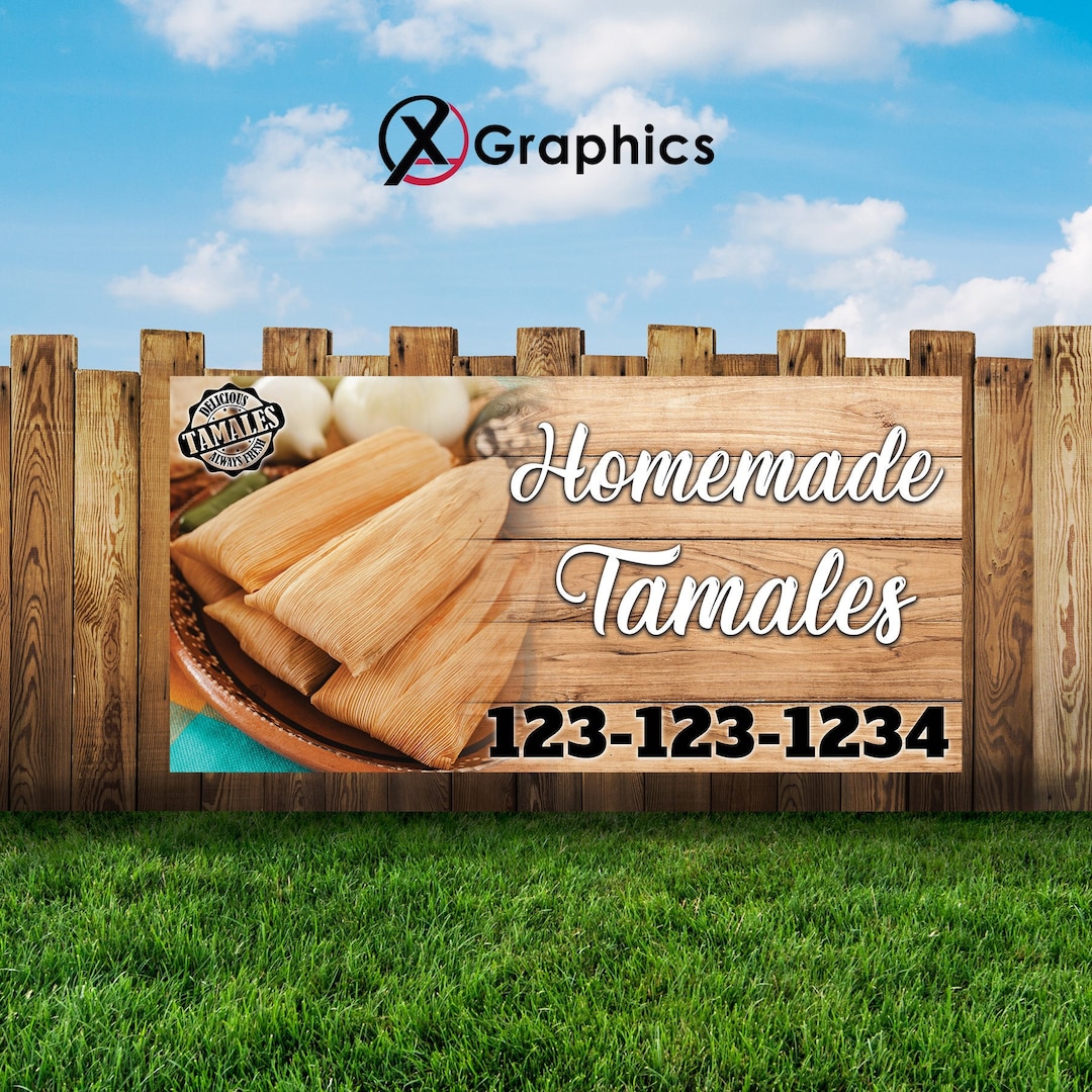 Fresh Tamales 13 Oz Heavy Duty Vinyl Banner Sign With Metal Grommets ...