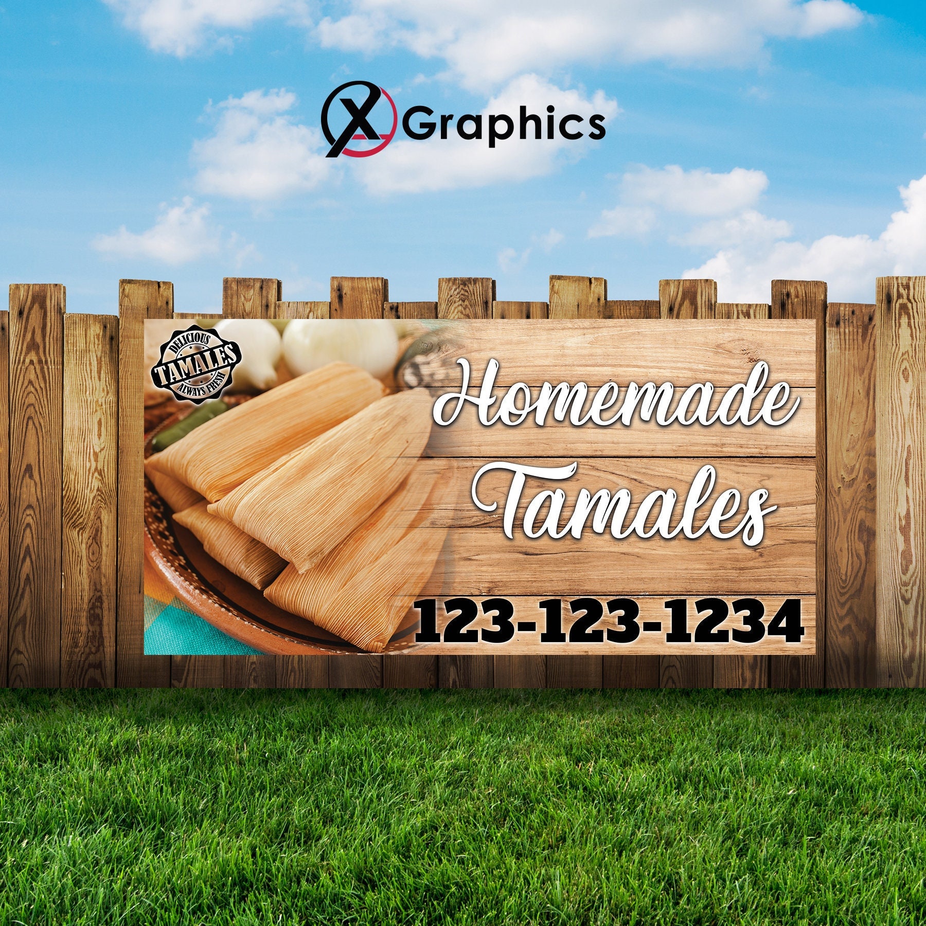 Fresh Tamales 13 Oz Heavy Duty Vinyl Banner Sign With Metal Grommets ...