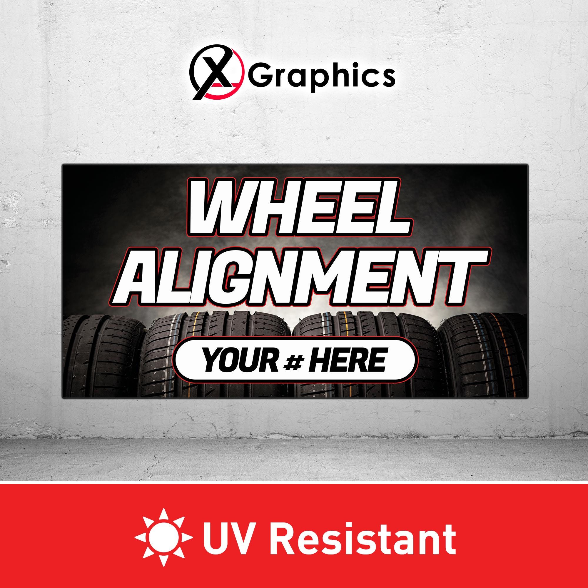 Wheel Alignment 13 Oz Heavy Duty Vinyl Banner Sign With Metal Grommets ...