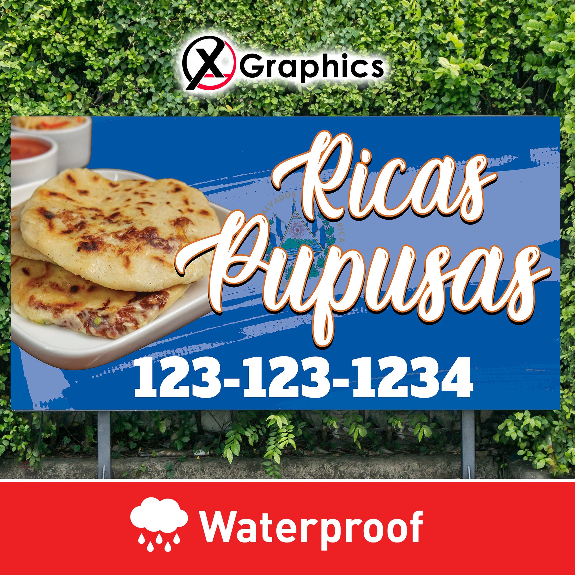 Pupusas Banner Ricas Pupusas 13 Oz Heavy Duty Vinyl Banner Sign With ...