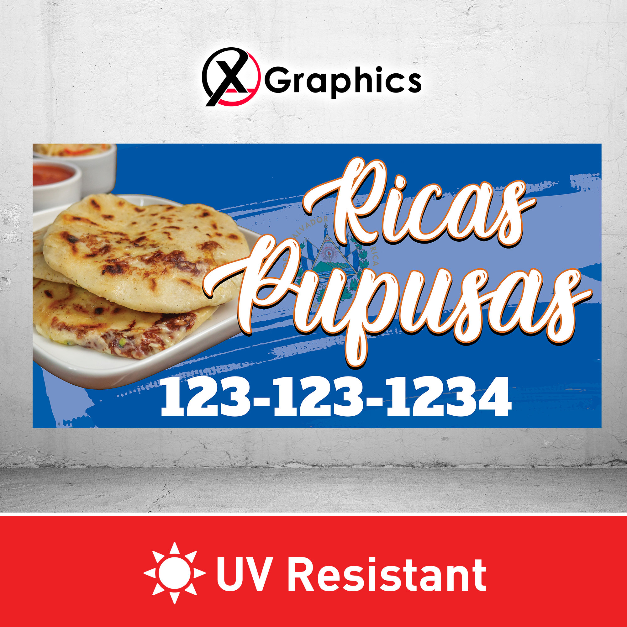 Pupusas Banner Ricas Pupusas 13 Oz Heavy Duty Vinyl Banner Sign With ...