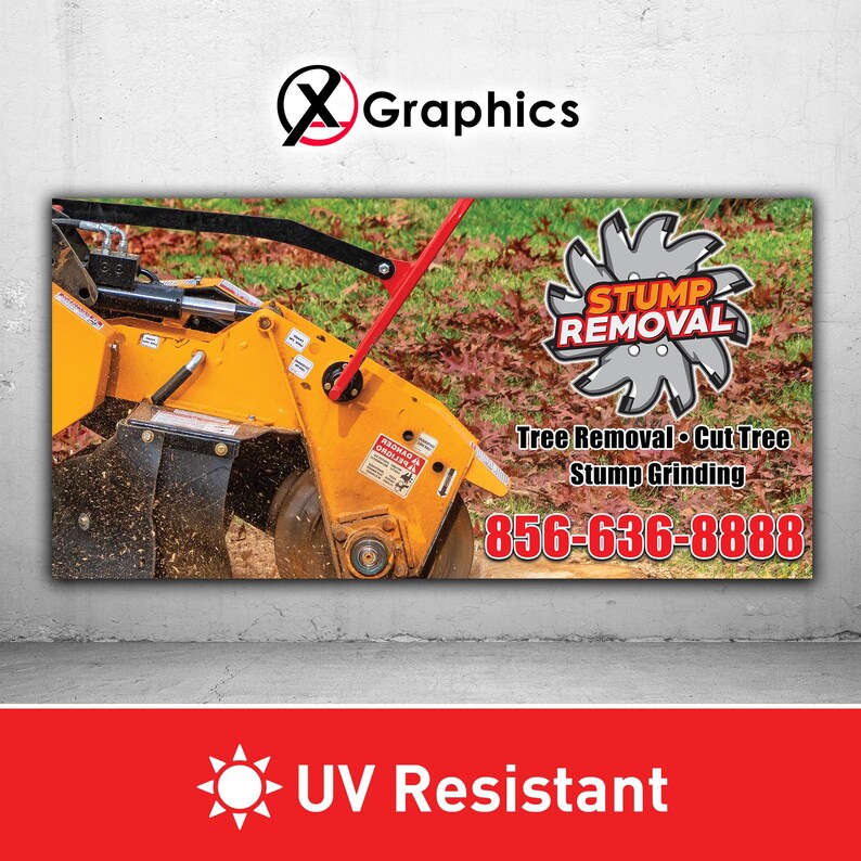 Stump Grinding 13 Oz Heavy Duty Vinyl Banner Sign With Metal Grommets ...