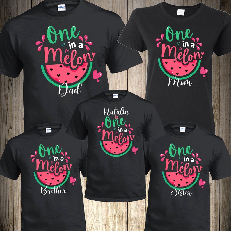 Melon Family Shirts Melon Birthday Girl Party One in a Melon Dad Mom ...