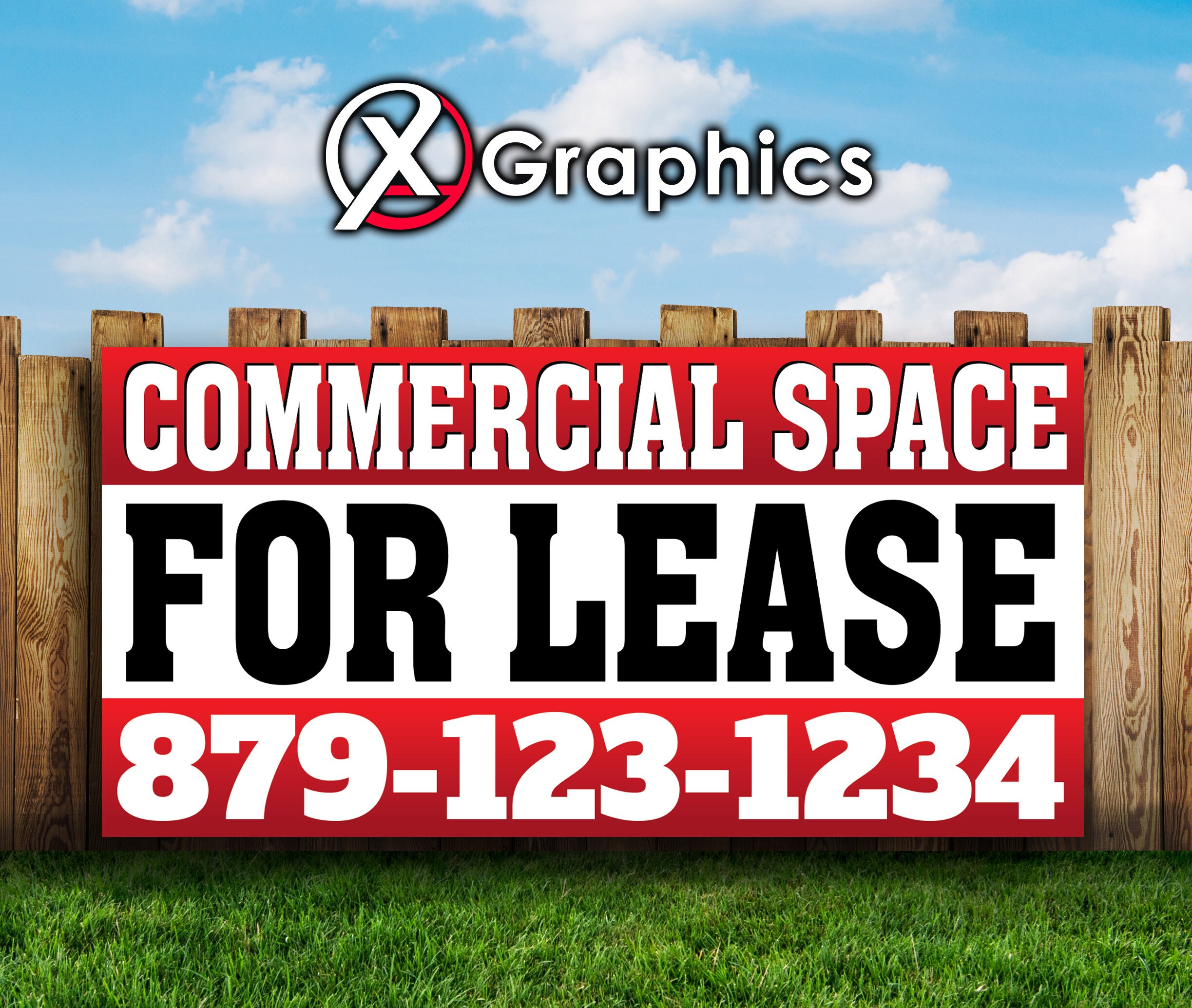 For Lease Sign for Lease Banner 13 Oz Heavy Duty Sign With Metal ...