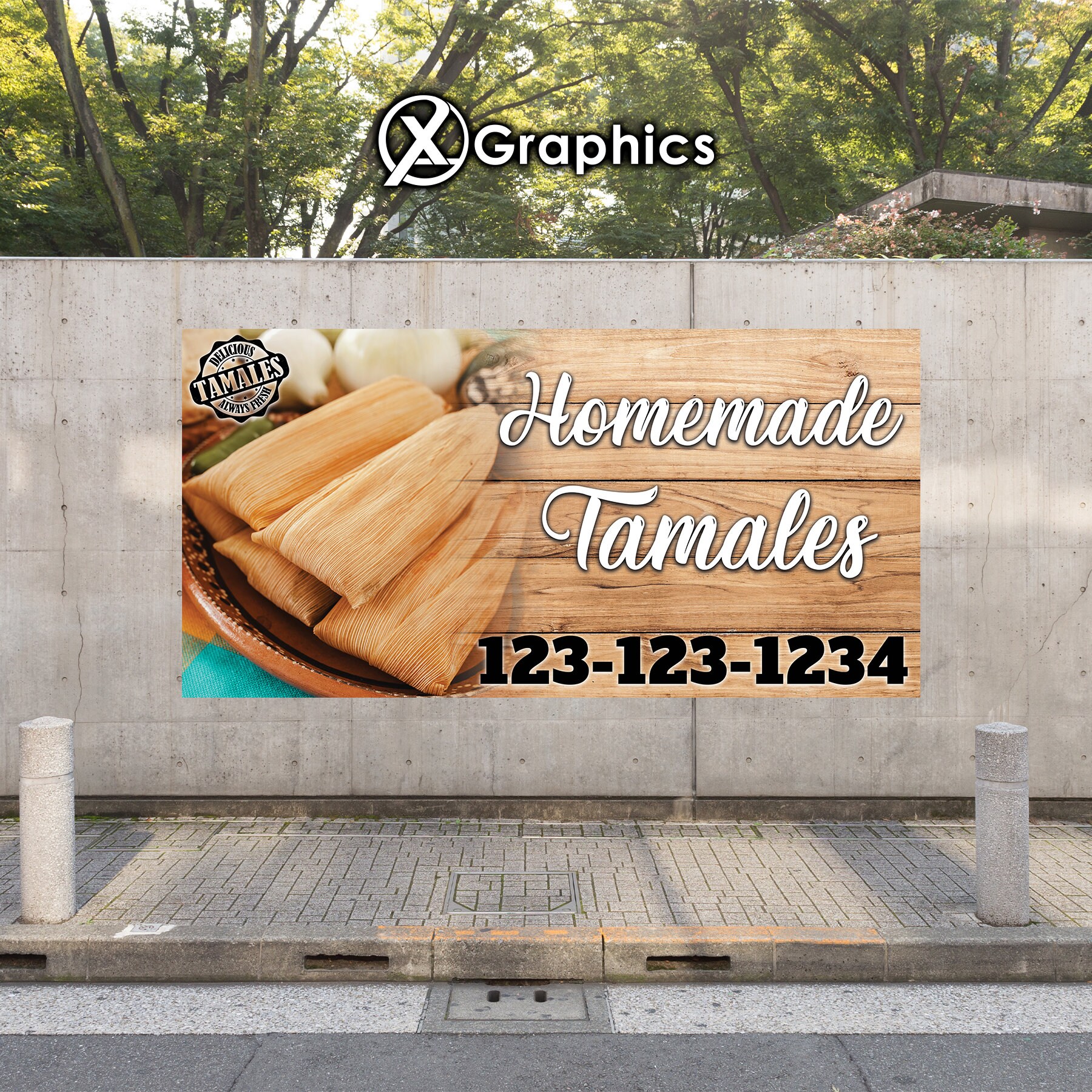 Fresh Tamales 13 Oz Heavy Duty Vinyl Banner Sign With Metal Grommets ...