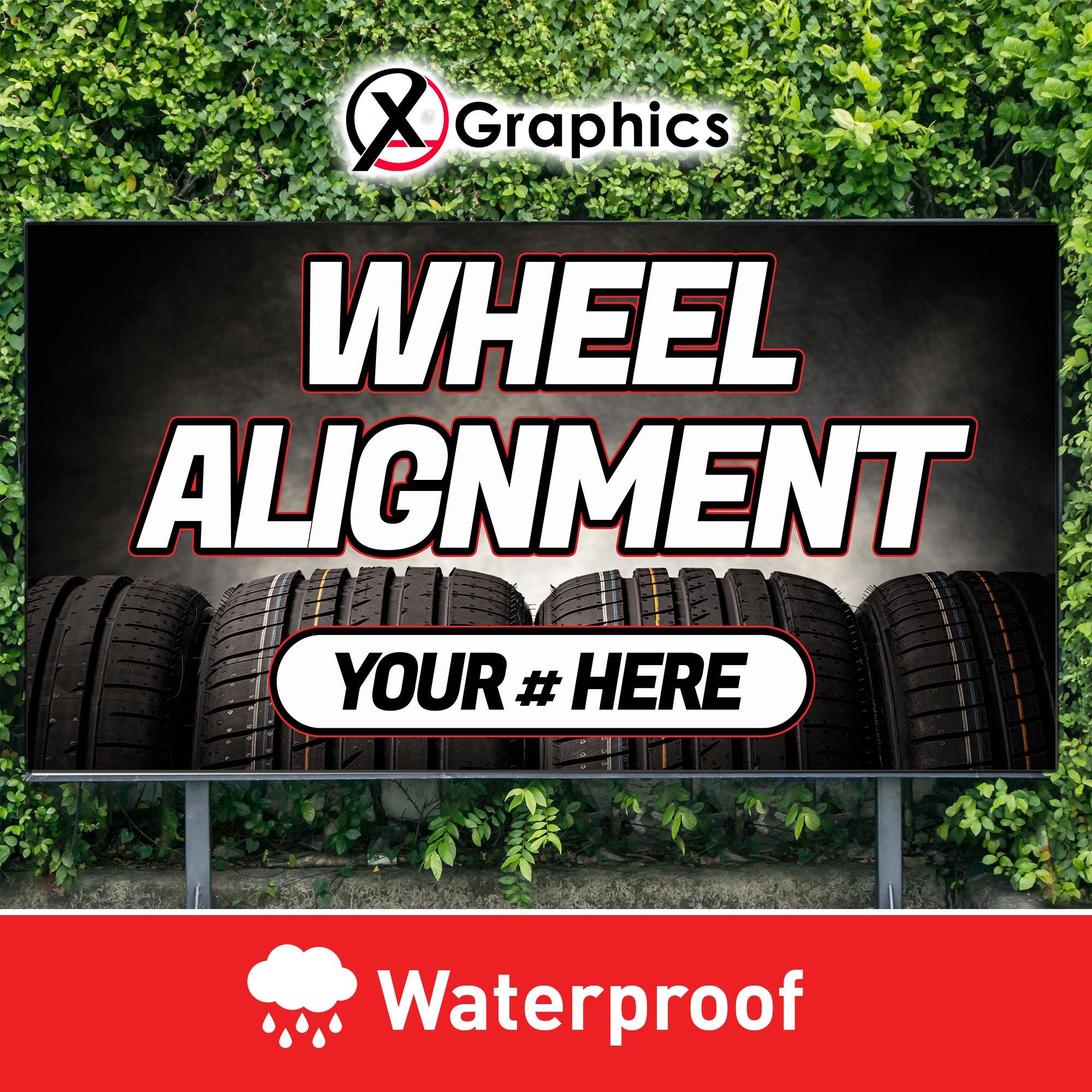 Wheel Alignment 13 Oz Heavy Duty Vinyl Banner Sign With Metal Grommets ...