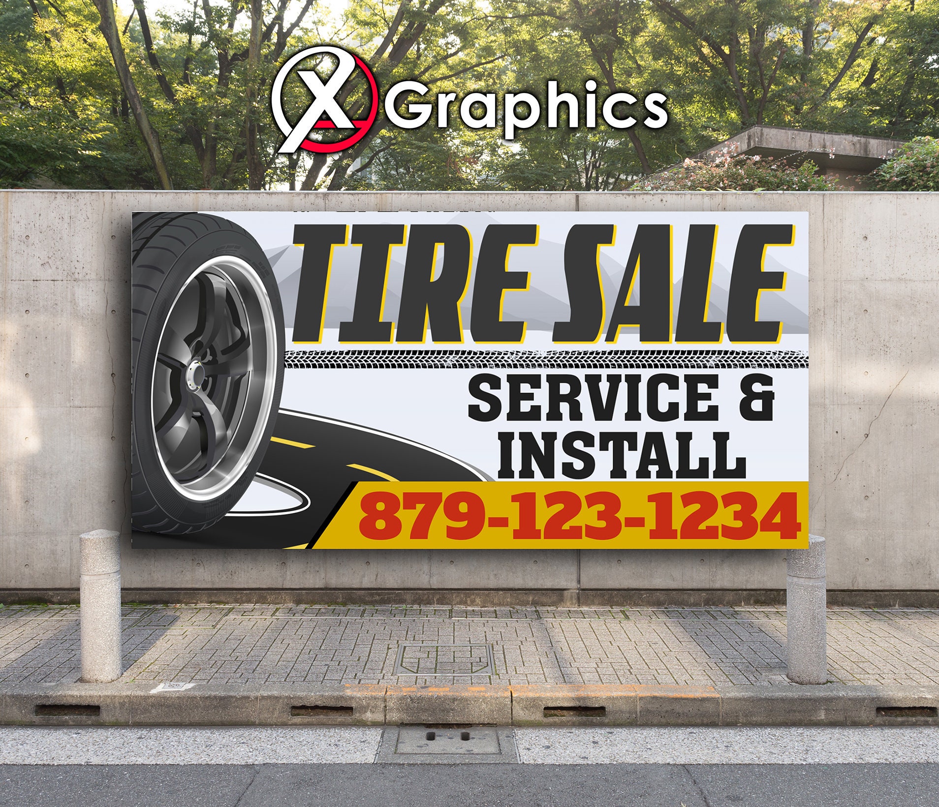 Tire Sale Tire Shop 13 Oz Heavy Duty Vinyl Banner Sign Metal Grommets ...