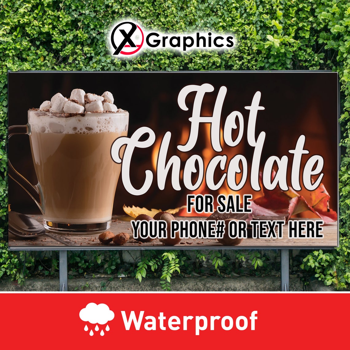 Hot Chocolate 13 Oz Heavy Duty Vinyl Banner Sign With Metal Grommets ...