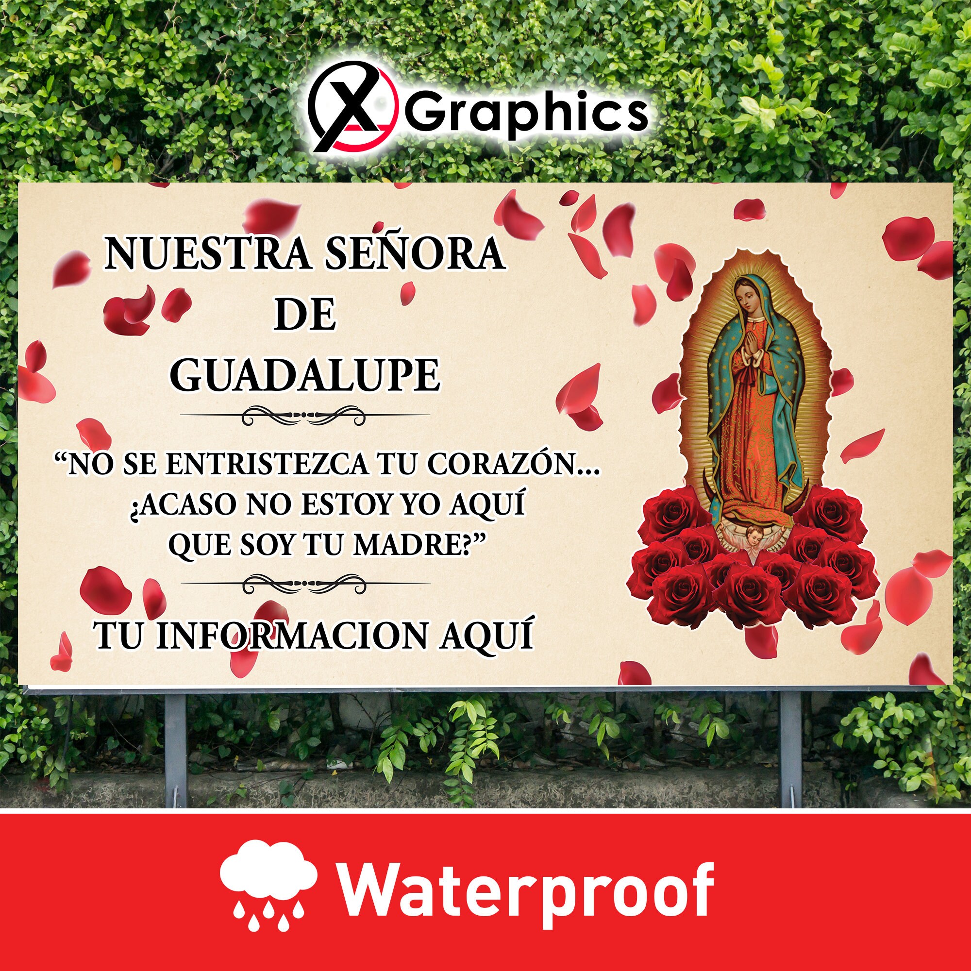 Virgen De Guadalupe 13 Oz Heavy Duty Vinyl Banner Sign With Metal ...
