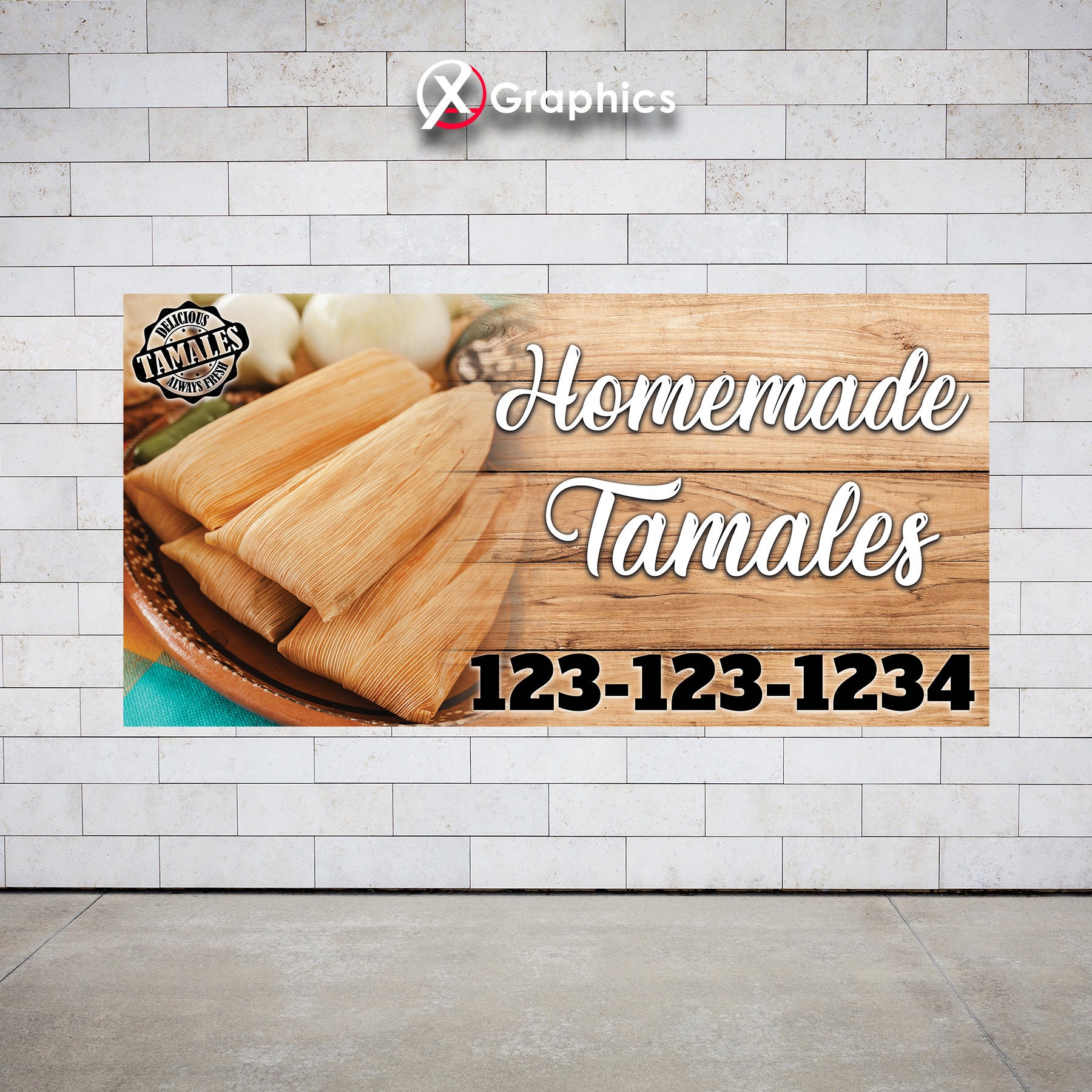 Fresh Tamales 13 Oz Heavy Duty Vinyl Banner Sign With Metal Grommets ...