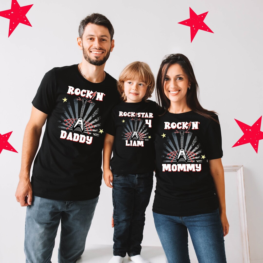 Rock and Roll Rockin' Mommy Birthday Shirts,birthday Rockin' One Shirt ...