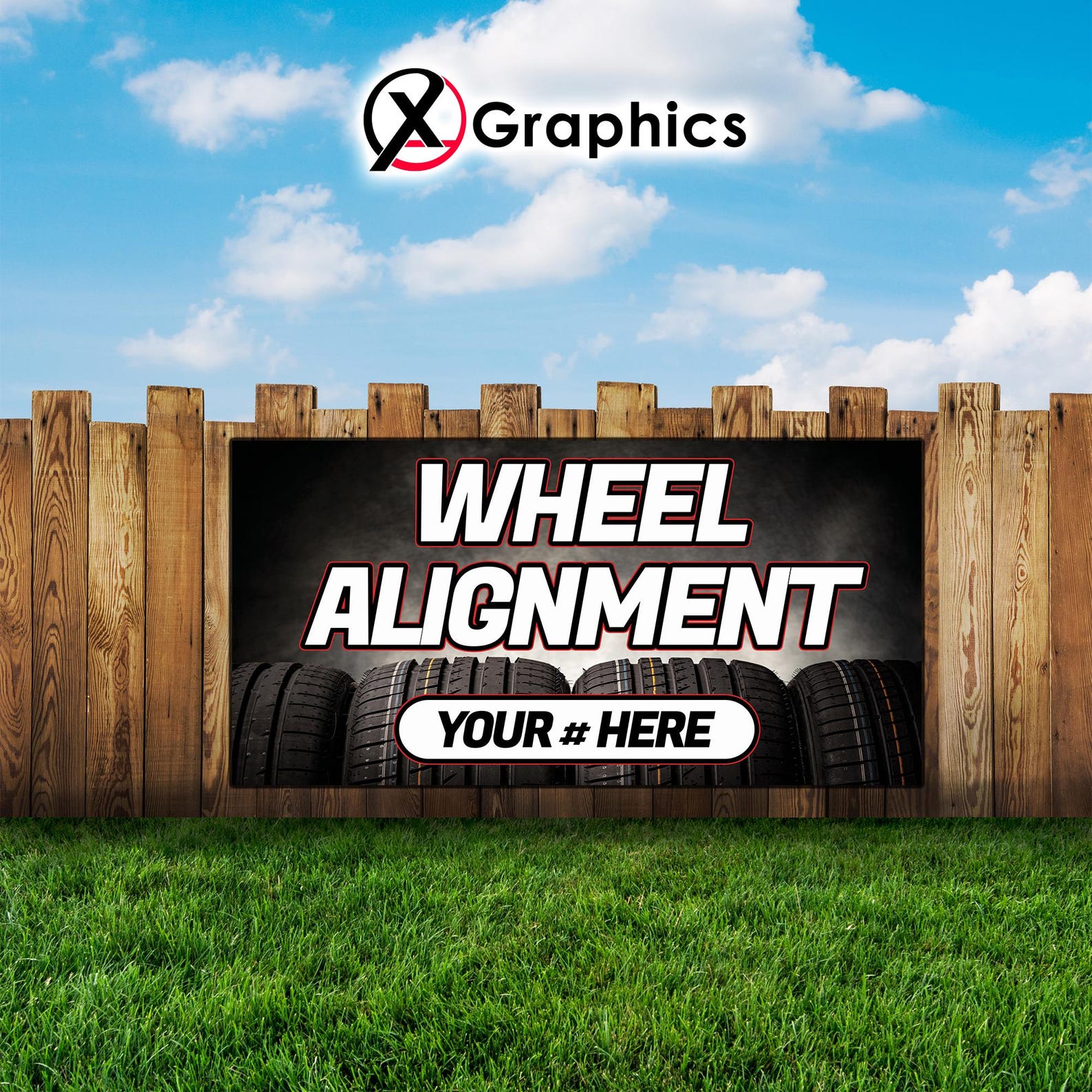 Wheel Alignment 13 Oz Heavy Duty Vinyl Banner Sign With Metal Grommets ...