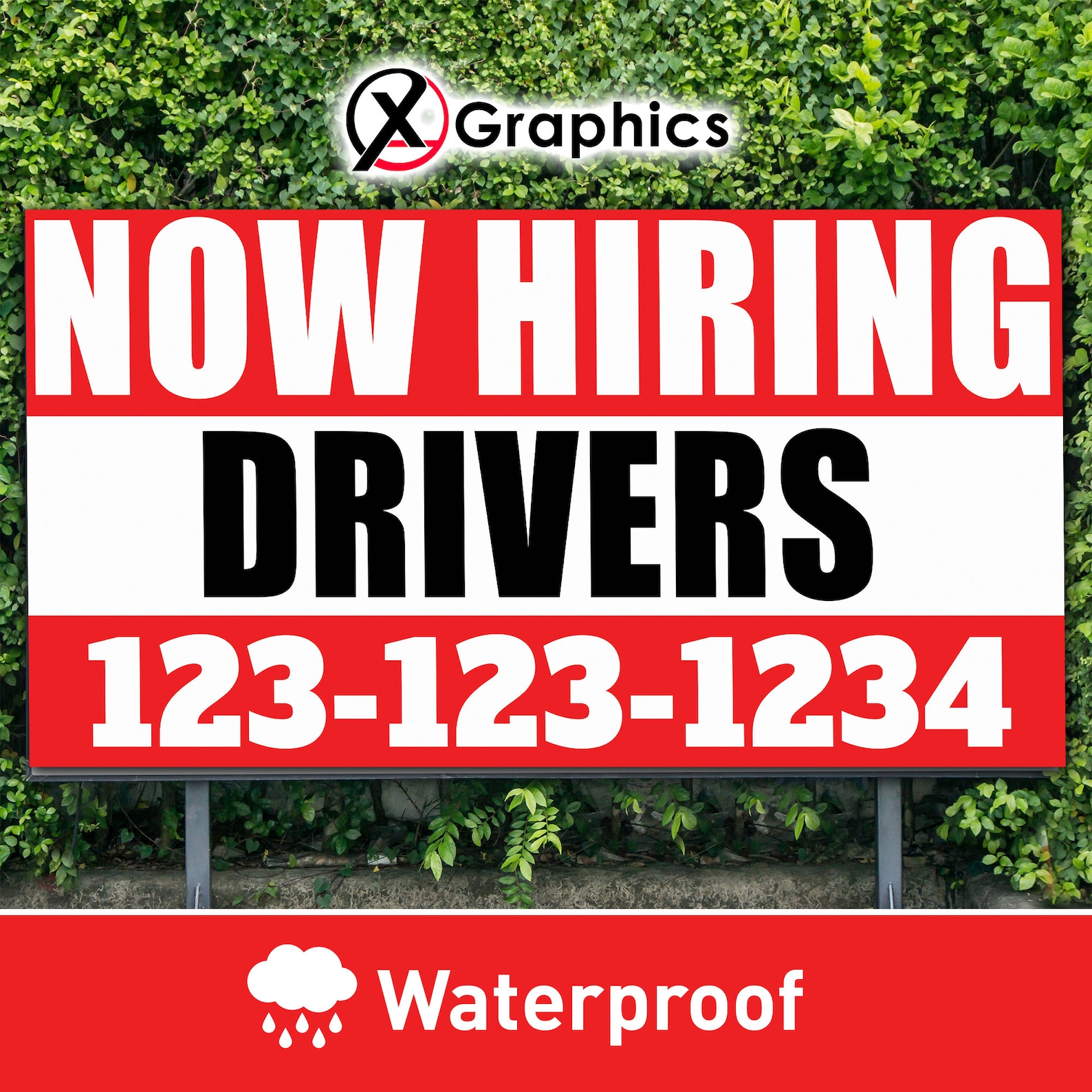 Now Hiring Drivers 13 Oz Heavy Duty Vinyl Banner Sign With Metal ...