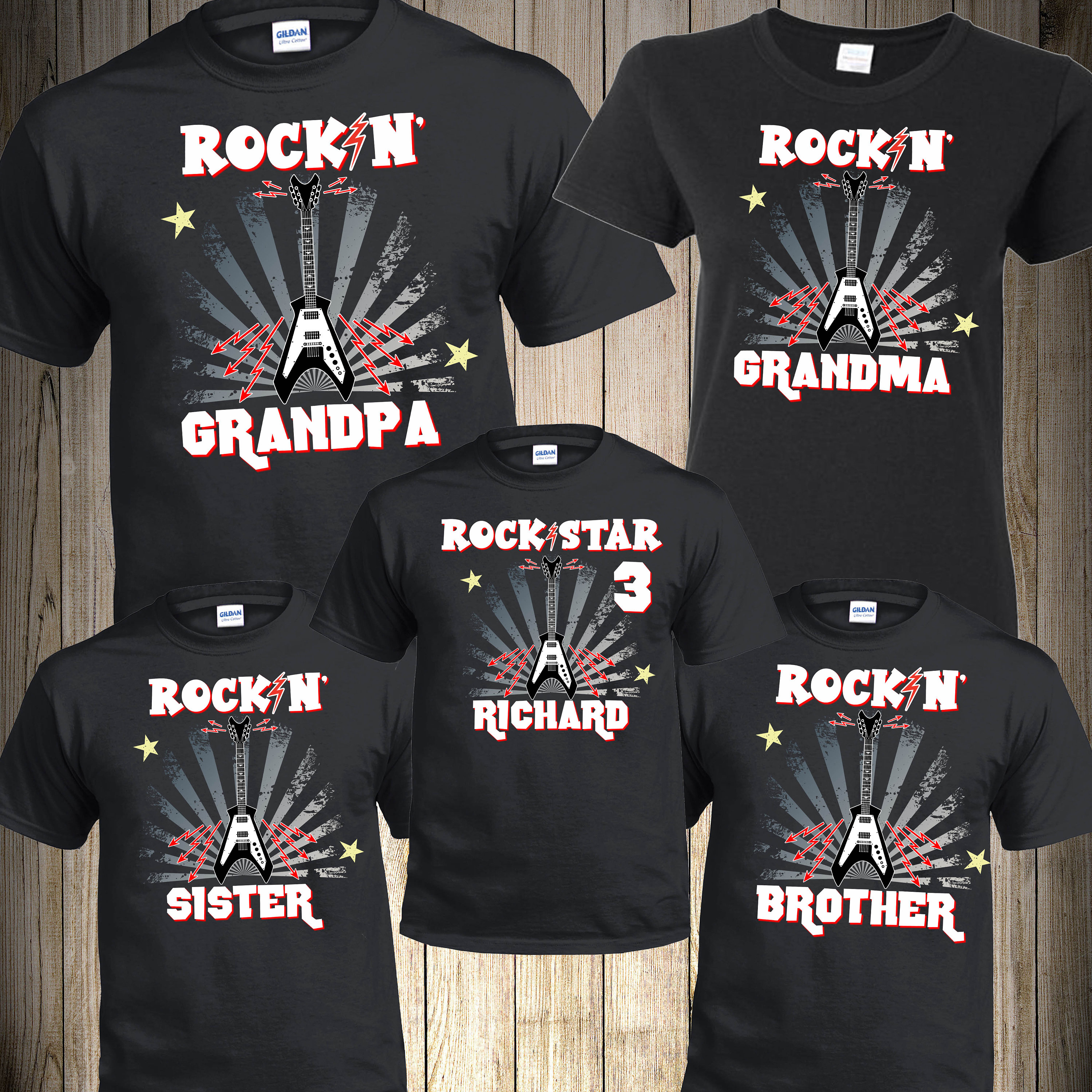 Rock and Roll Rockin' Mommy Birthday Shirts,birthday Rockin' One Shirt ...