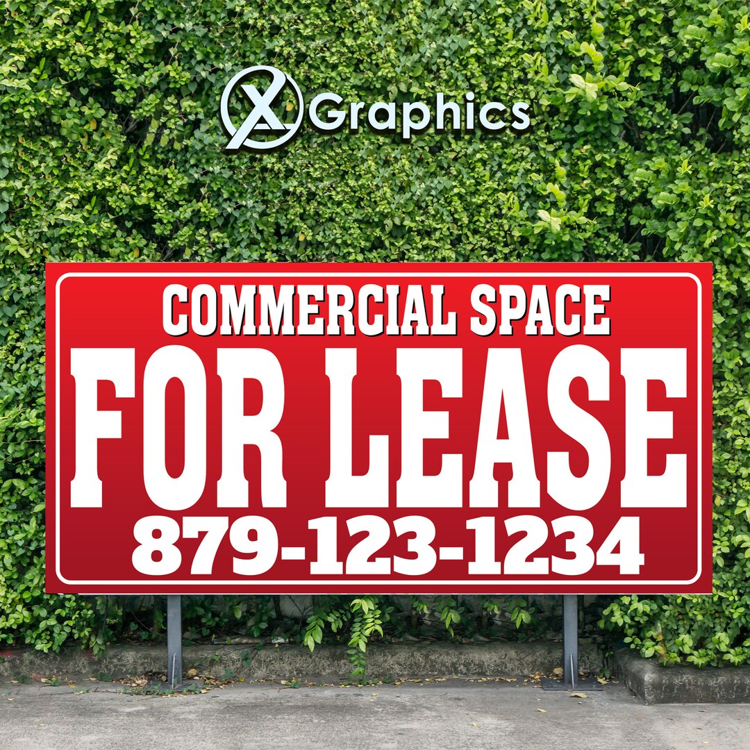 For Lease Sign for Lease Banner 13 Oz Heavy Duty Sign With Metal ...