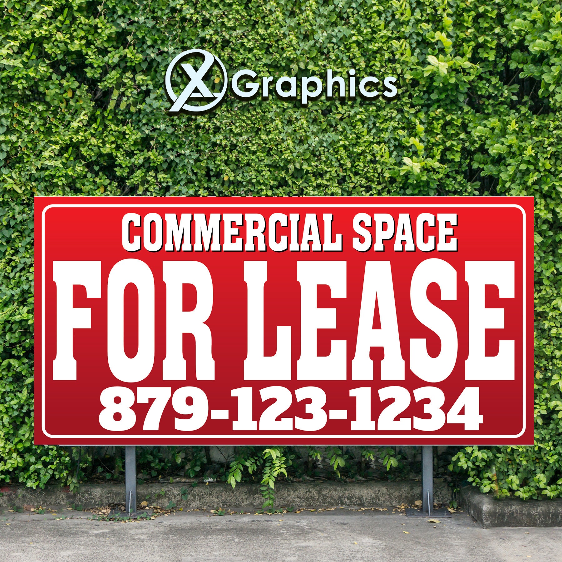 For Lease Sign for Lease Banner 13 Oz Heavy Duty Sign With Metal ...
