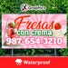 Fresas Con Crema 13 Oz Heavy Duty Vinyl Banner Sign With Metal Grommets ...