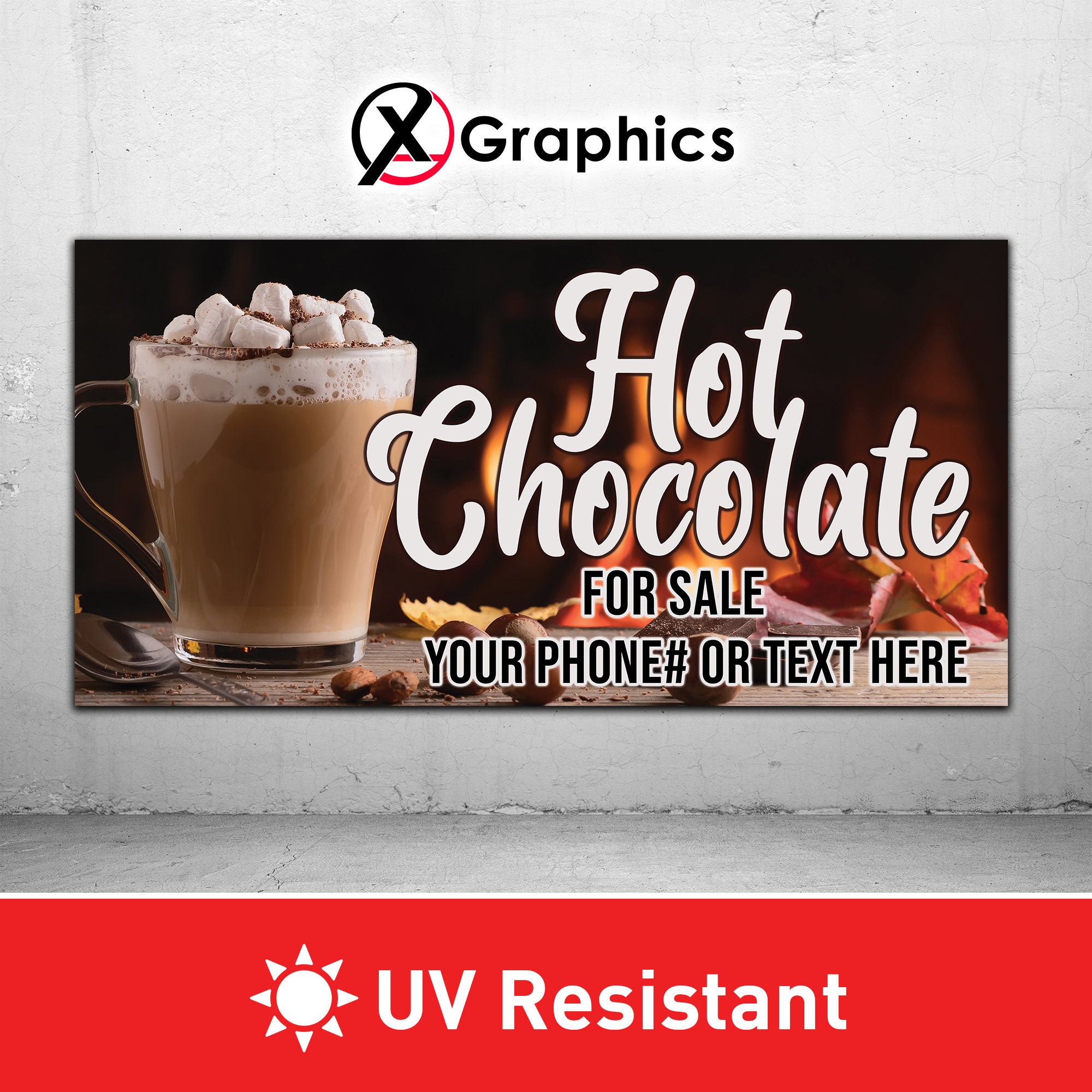 Hot Chocolate 13 Oz Heavy Duty Vinyl Banner Sign With Metal Grommets ...