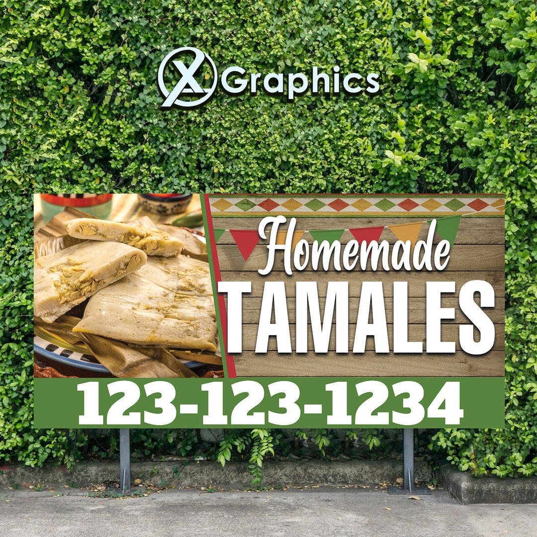 Fresh Tamales 13 Oz Heavy Duty Vinyl Banner Sign With Metal Grommets ...