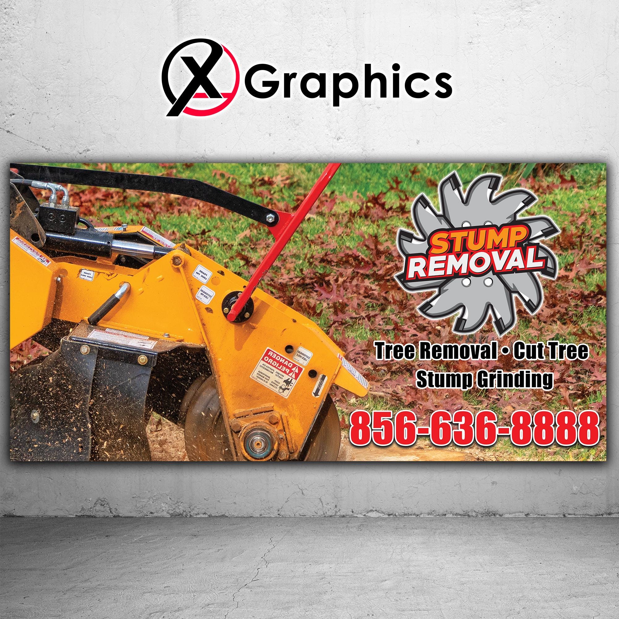 Stump Grinding 13 Oz Heavy Duty Vinyl Banner Sign With Metal Grommets ...