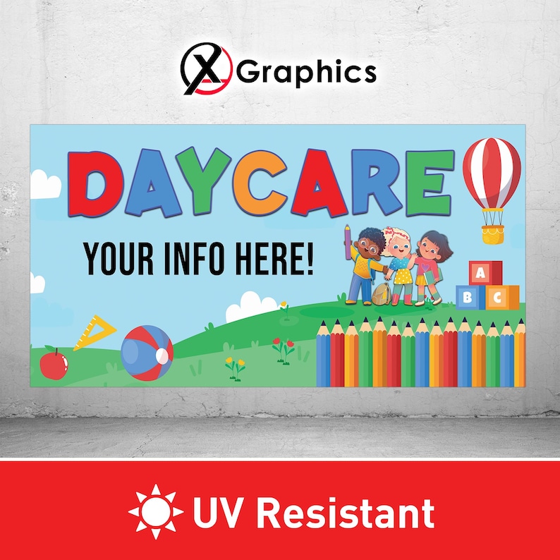 Daycare 13 Oz Heavy Duty Vinyl Banner Sign With Metal Grommets ...