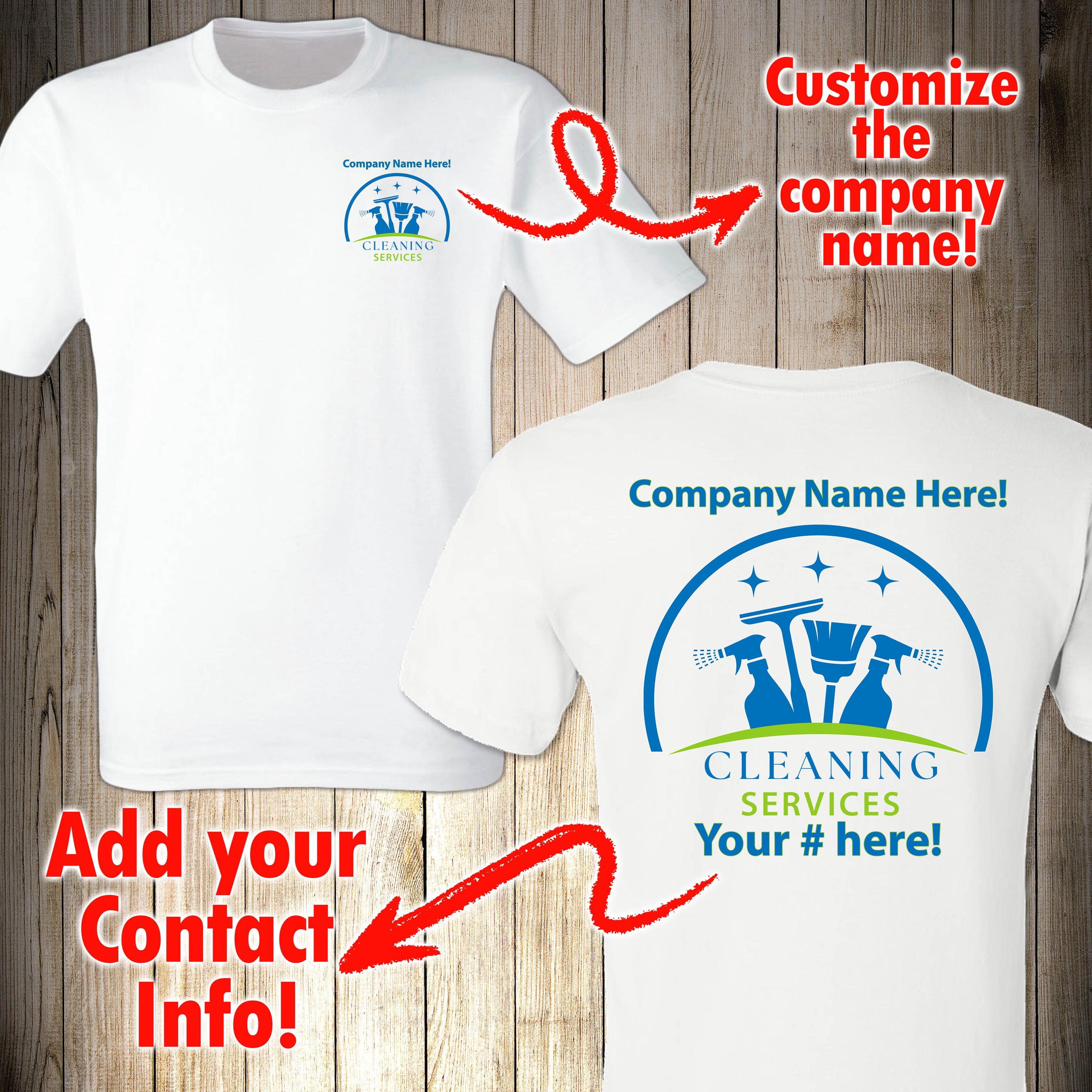 Customized Cleaning Business Logo Shirt, Customized Cleaning Company ...