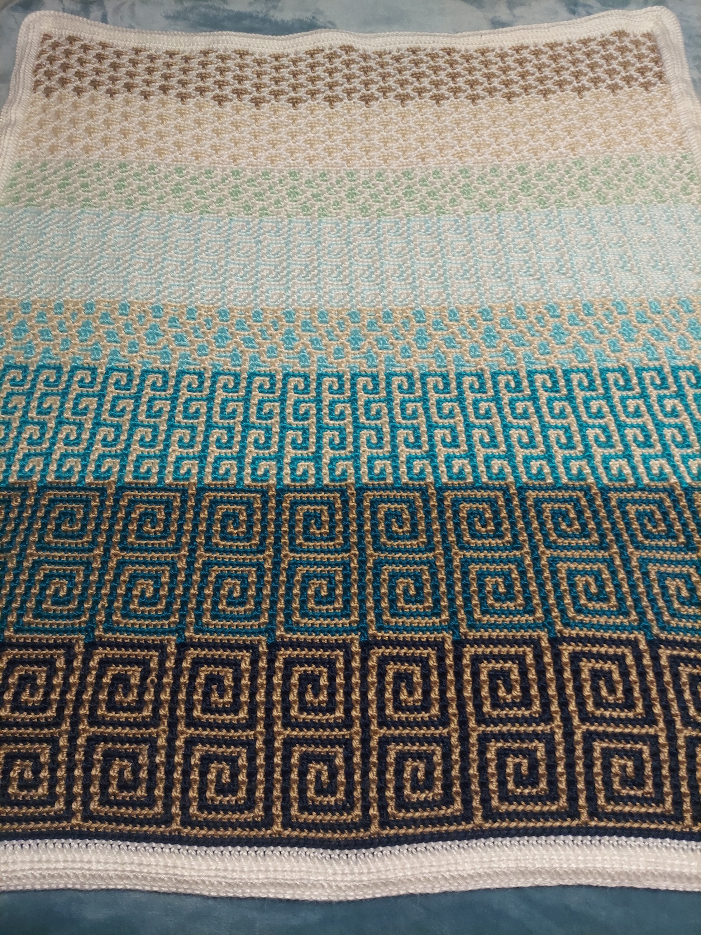 Ocean Waves Mosaic Crochet Baby Blanket Pattern - Etsy