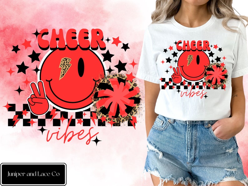 Cheer Vibes Png, Retro Cheerleading Png, Cheerleading Sublimation ...