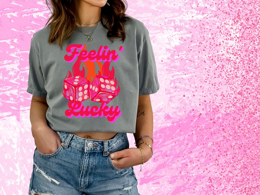 Feelin Lucky PNG, Girly Aesthetic Design, Dice Flames, Boujee ...