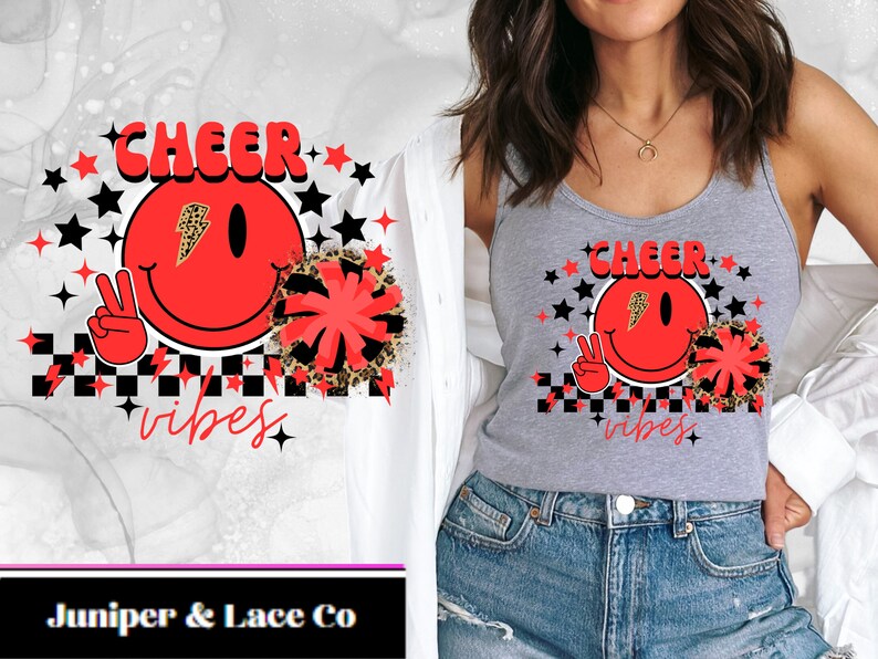 Cheer Vibes Png, Retro Cheerleading Png, Cheerleading Sublimation ...
