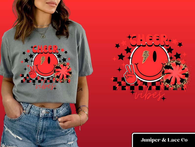 Cheer Vibes Png, Retro Cheerleading Png, Cheerleading Sublimation ...