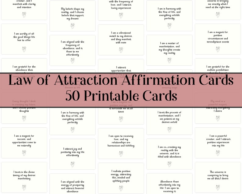 Positive Affirmation Card Deck, Affirmation Cards, Printable Cards ...