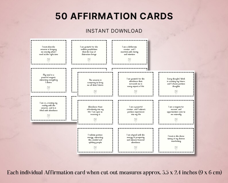 Positive Affirmation Card Deck, Affirmation Cards, Printable Cards ...