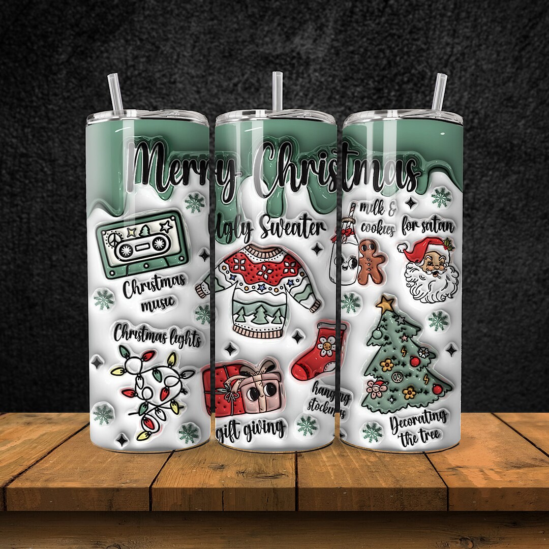 20OZ Skinny Stainless Steel Inflated Christmas Tumbler - Etsy