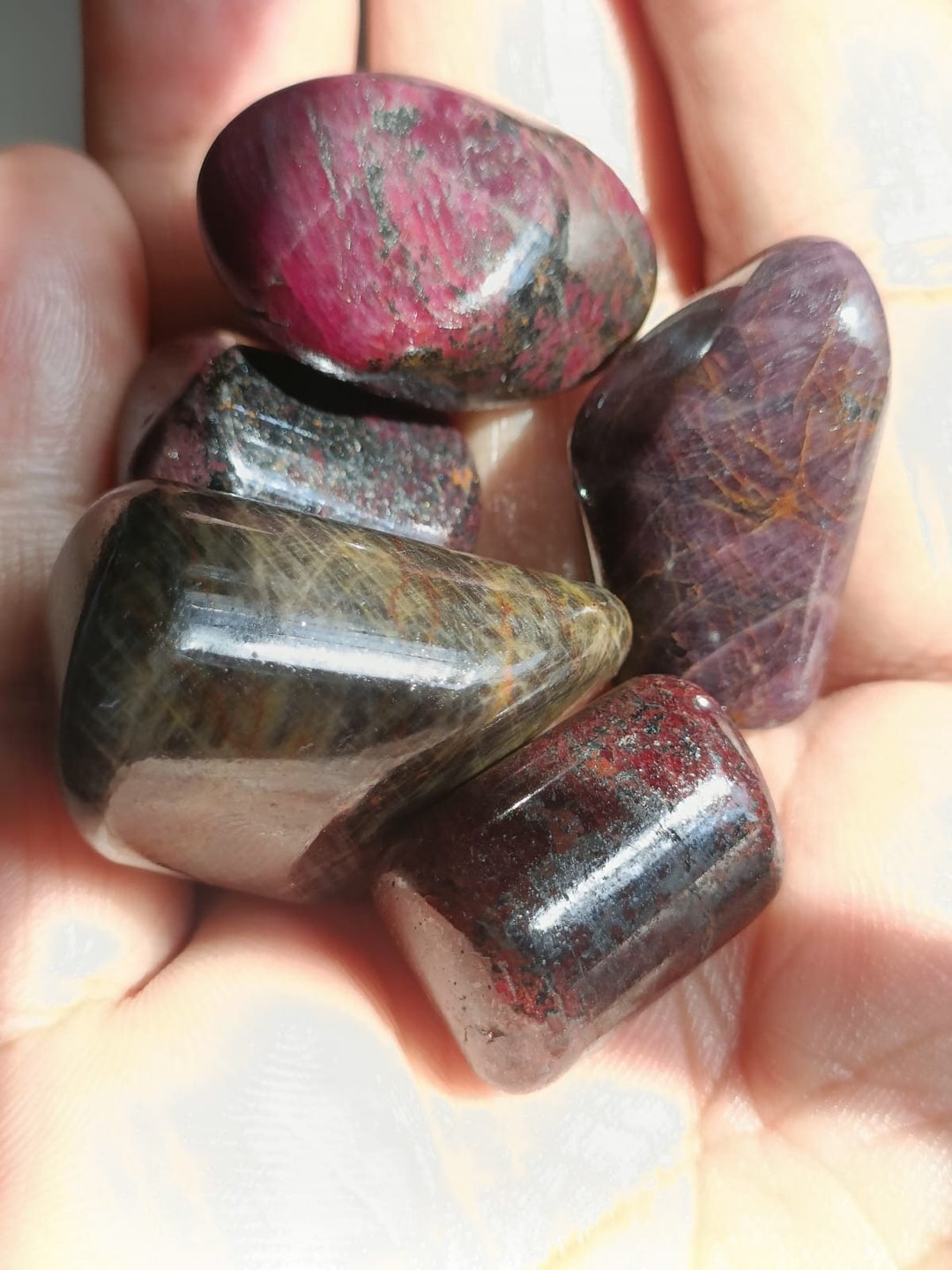 Natural Ruby Corundum,polished Tumbled 95 Grams 5 Pcs - Etsy
