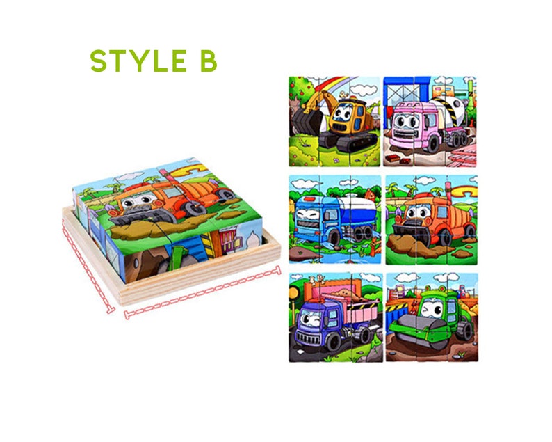 Kids Wooden 3D Cubes Jigsaw Puzzles Cartoon Puzzle Animal - Etsy Australia
